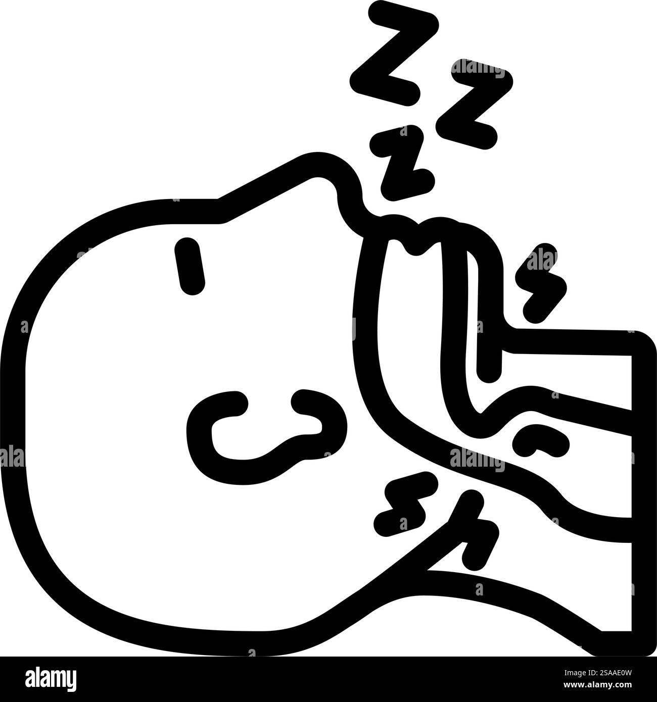 sleep apnea man disease line icon vector. sleep apnea man disease sign ...