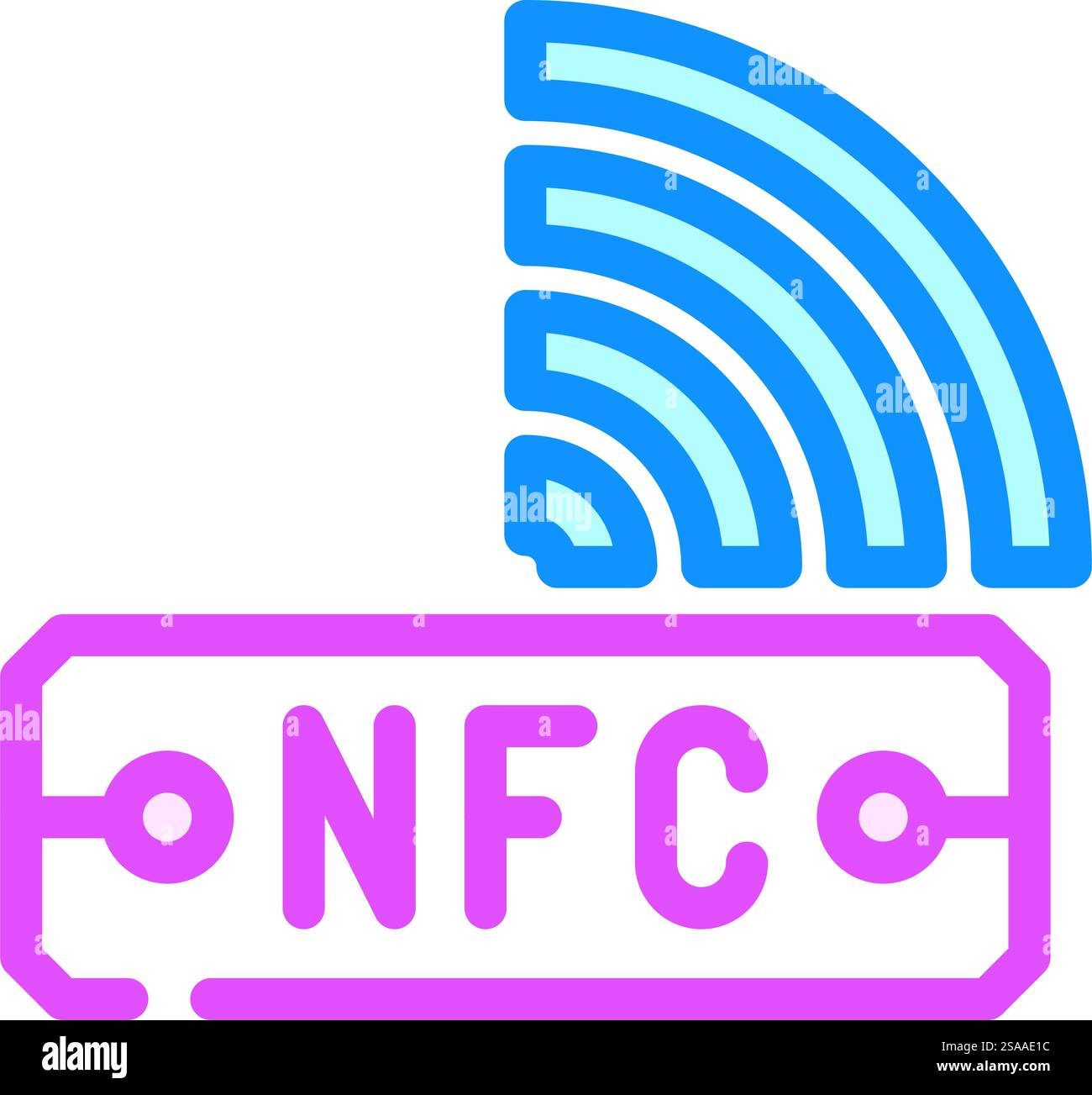 nfc signal color icon vector. nfc signal sign. isolated symbol ...