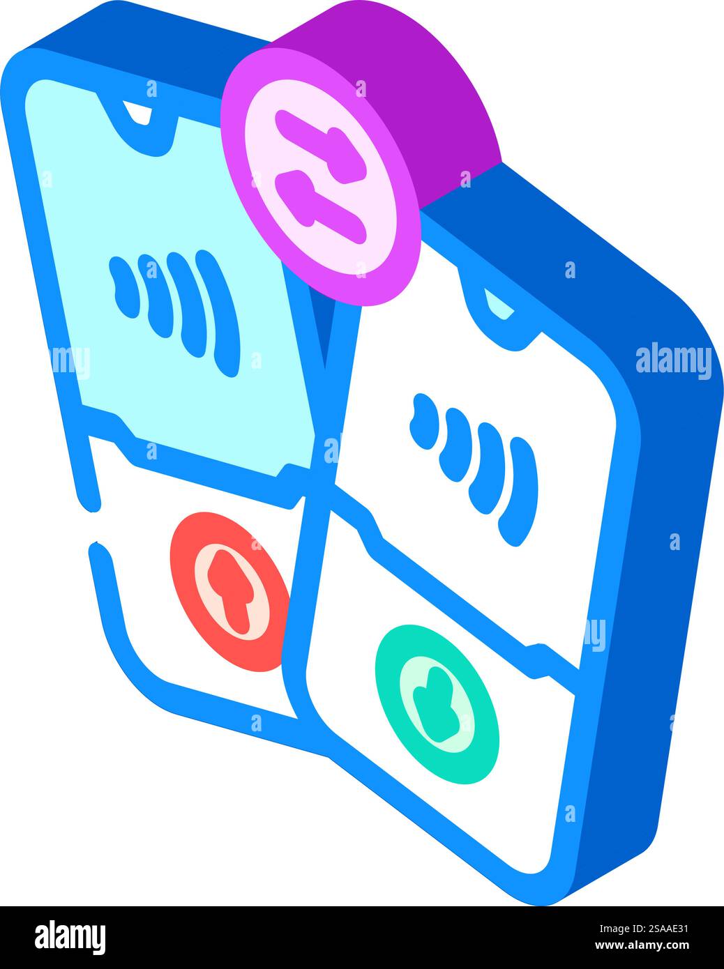 nfc transfer technology isometric icon vector. nfc transfer technology sign. isolated symbol ...