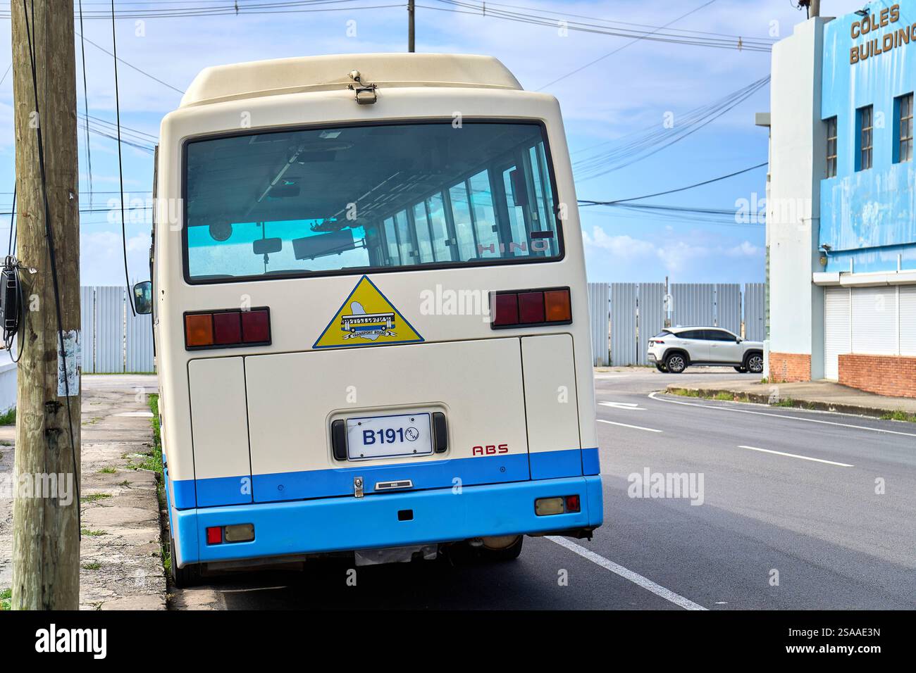 Bridgetown, Barbados, Caribbean - January 7, 2025: A parked bus in ...