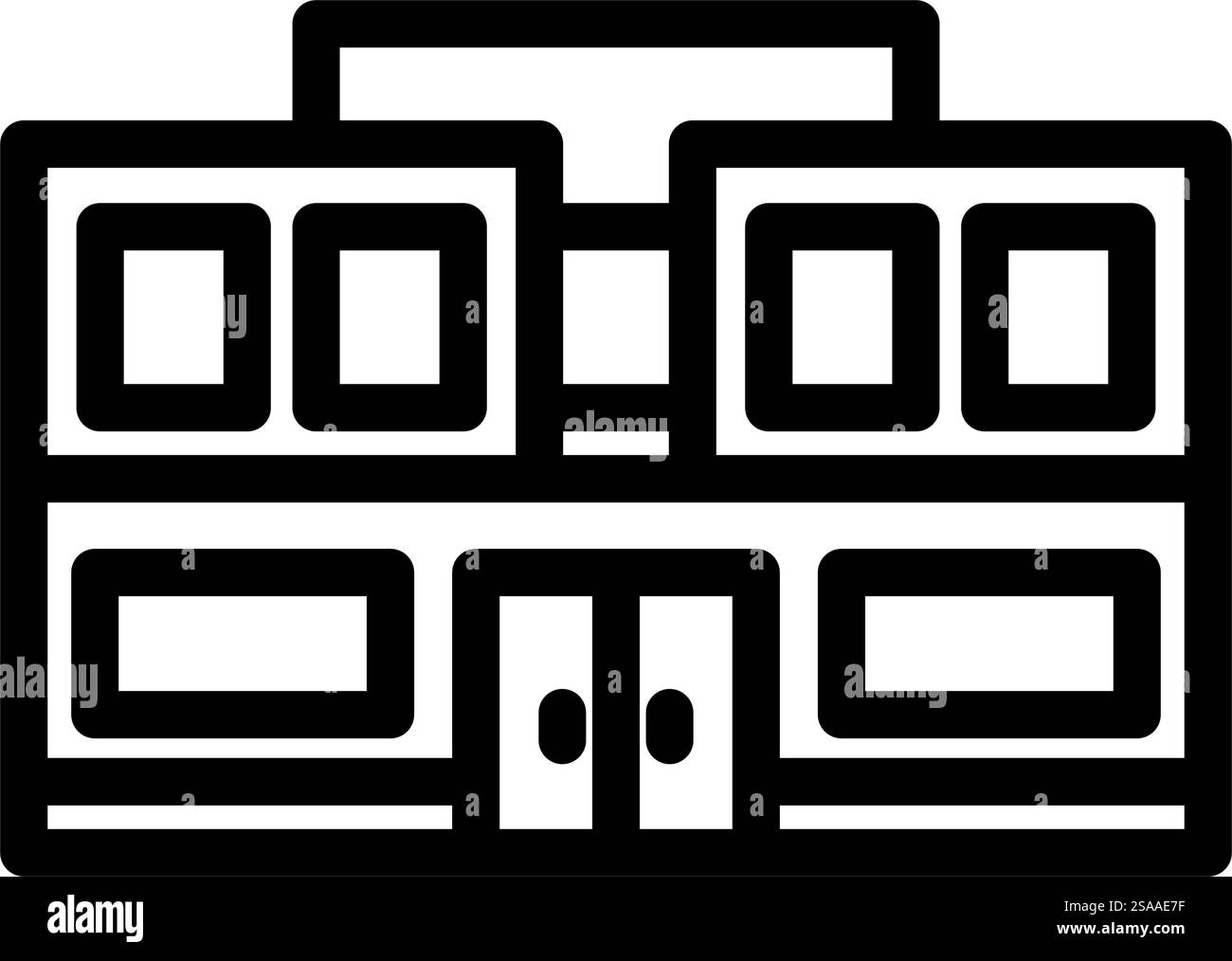 modern school building line icon vector. modern school building sign ...