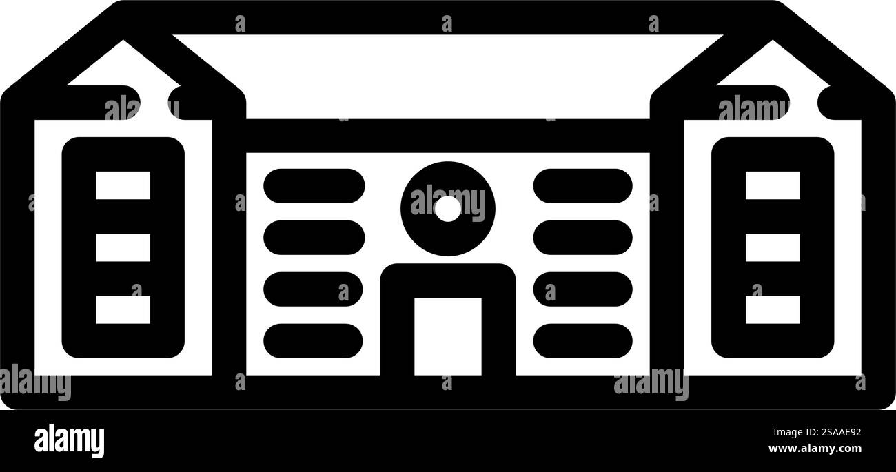 public school building line icon vector. public school building sign ...