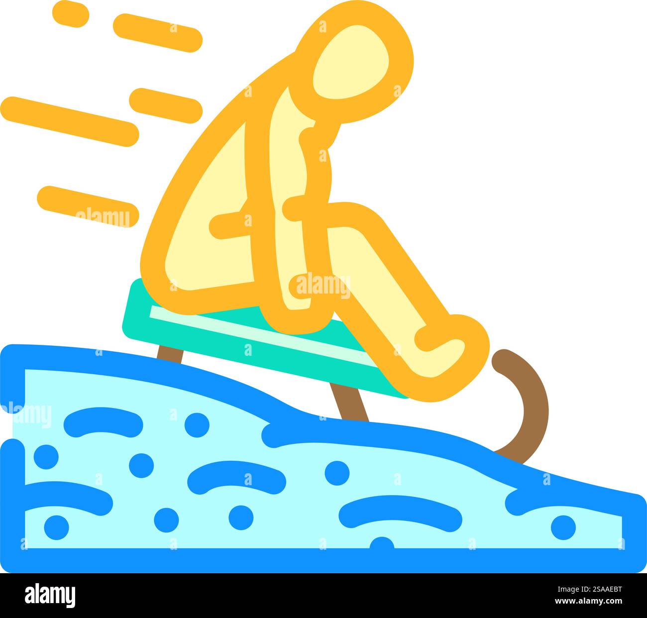 sledding winter color icon vector. sledding winter sign. isolated ...