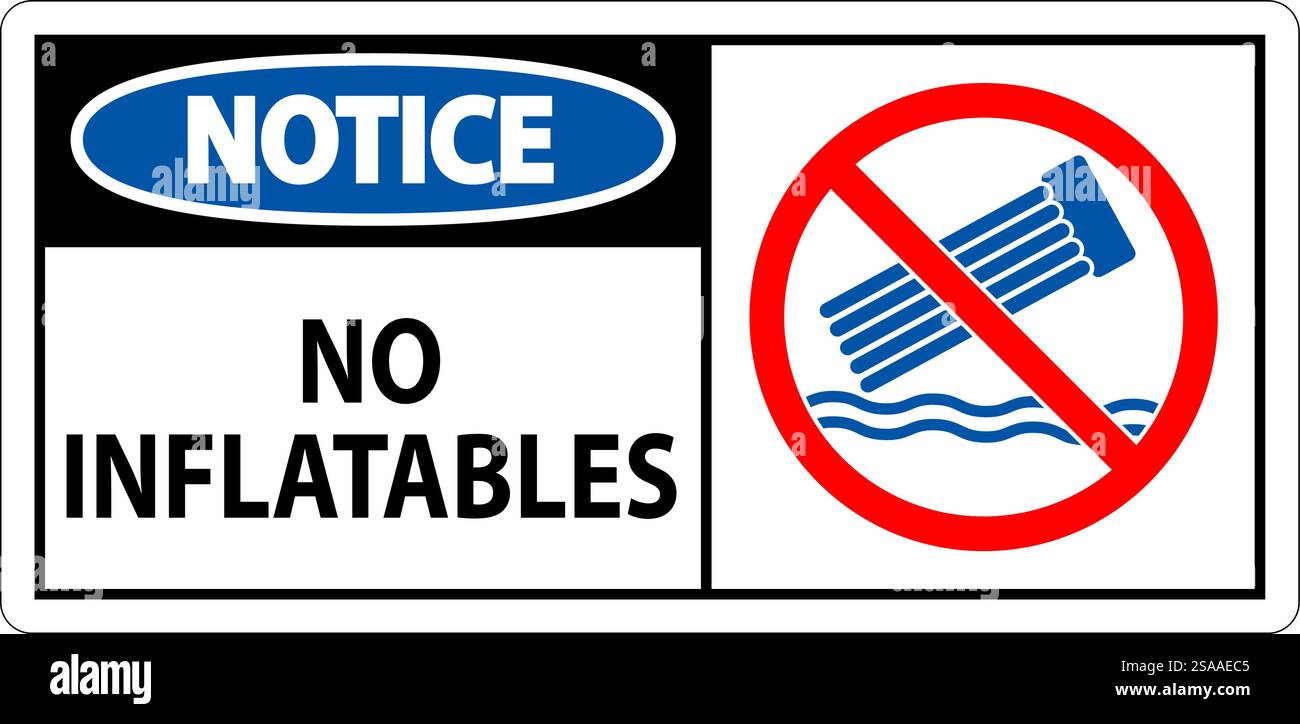 Water Safety Sign Attention, No Inflatables Stock Vector Image & Art ...