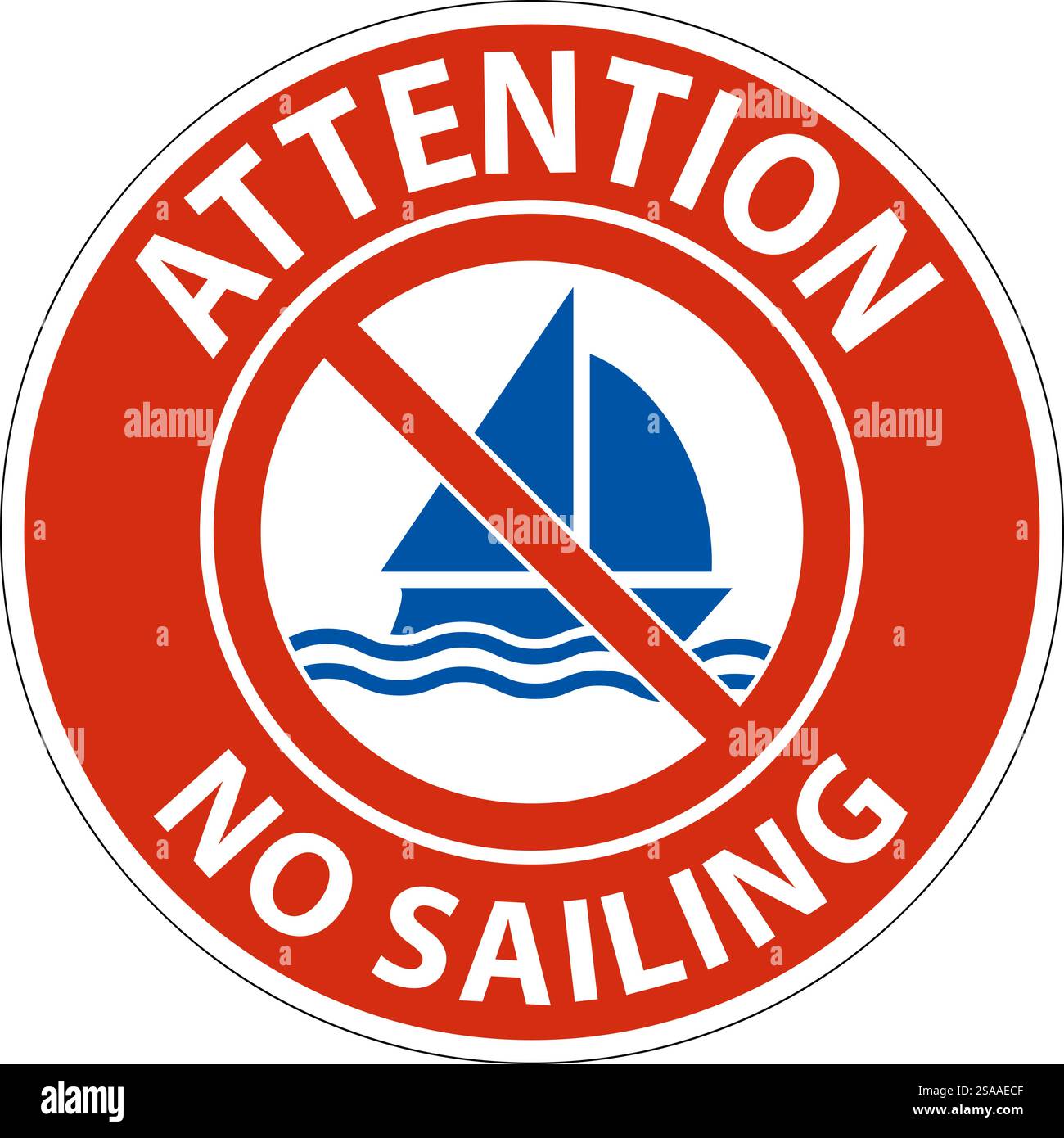 Water Safety Sign Attention, No Sailing Stock Vector Image & Art - Alamy