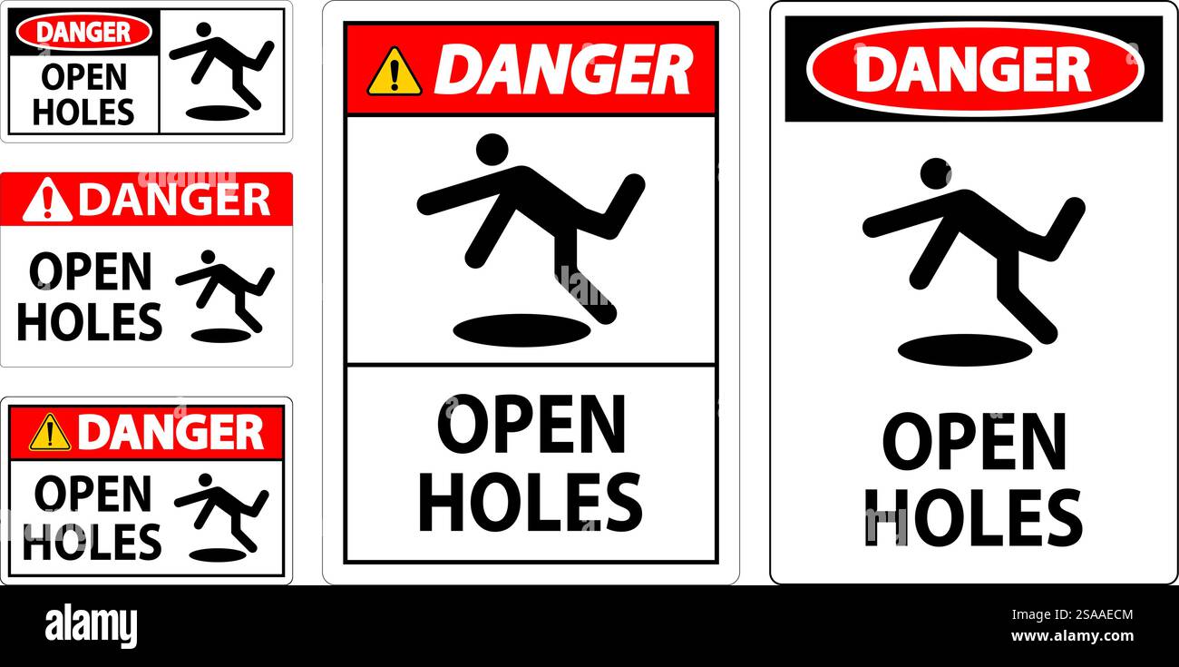 Danger Sign Open Holes Stock Vector Image & Art - Alamy