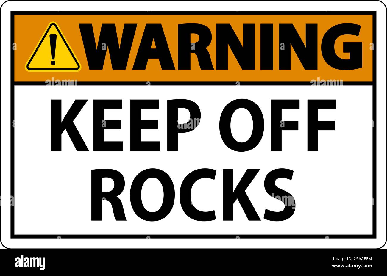 Warning Sign Keep Off Rocks Stock Vector Image & Art - Alamy