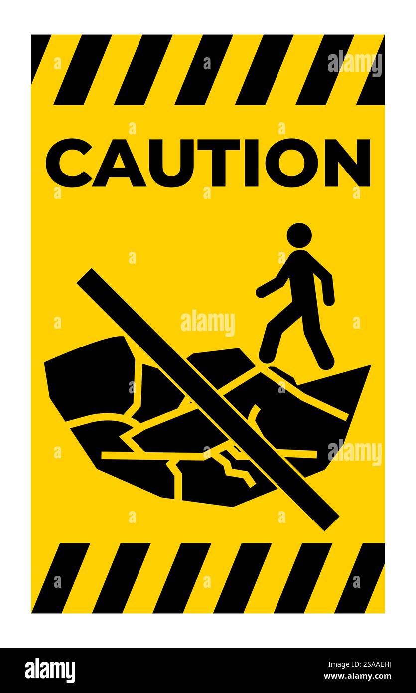 Warning Sign Keep Off Rocks Stock Vector Image & Art - Alamy