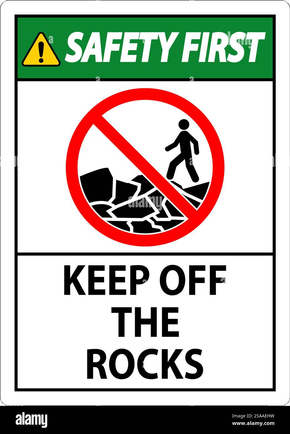Safety First Sign Keep Off The Rocks Stock Vector Image & Art - Alamy