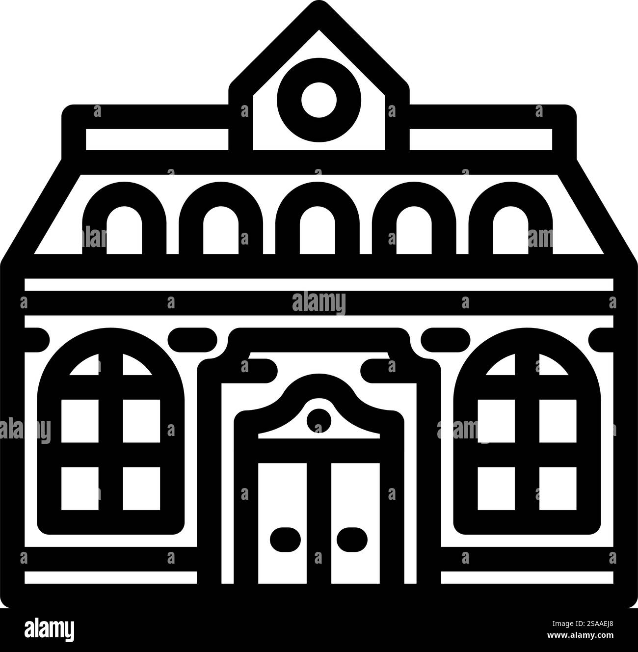 entrance school building line icon vector. entrance school building ...