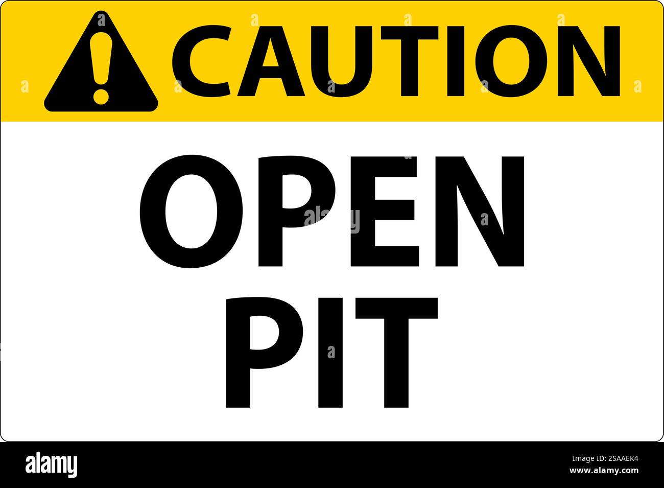 Caution Sign Open Pit Stock Vector Image & Art - Alamy