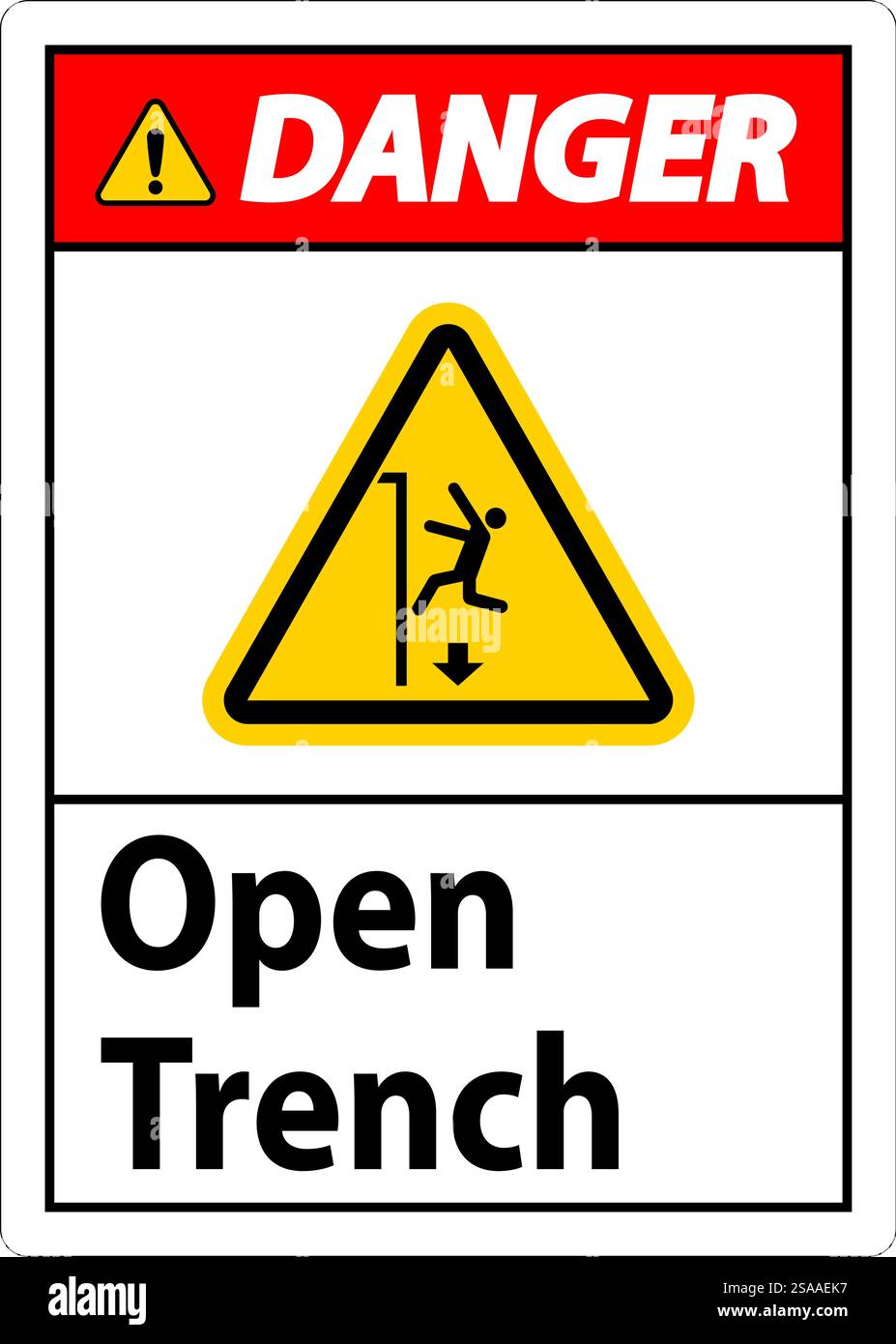 Danger Sign Open Trench Stock Vector Image & Art - Alamy