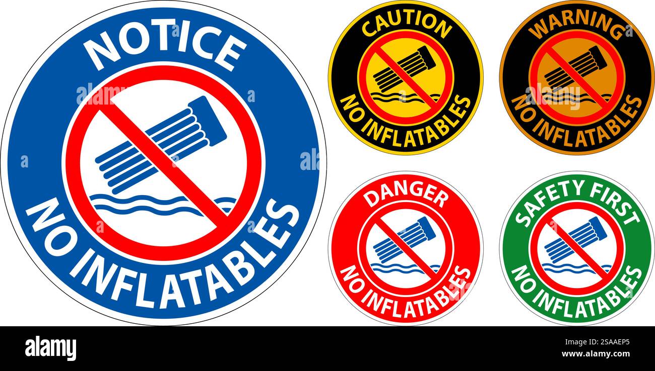 Water Safety Sign Attention, No Inflatables Stock Vector Image & Art ...