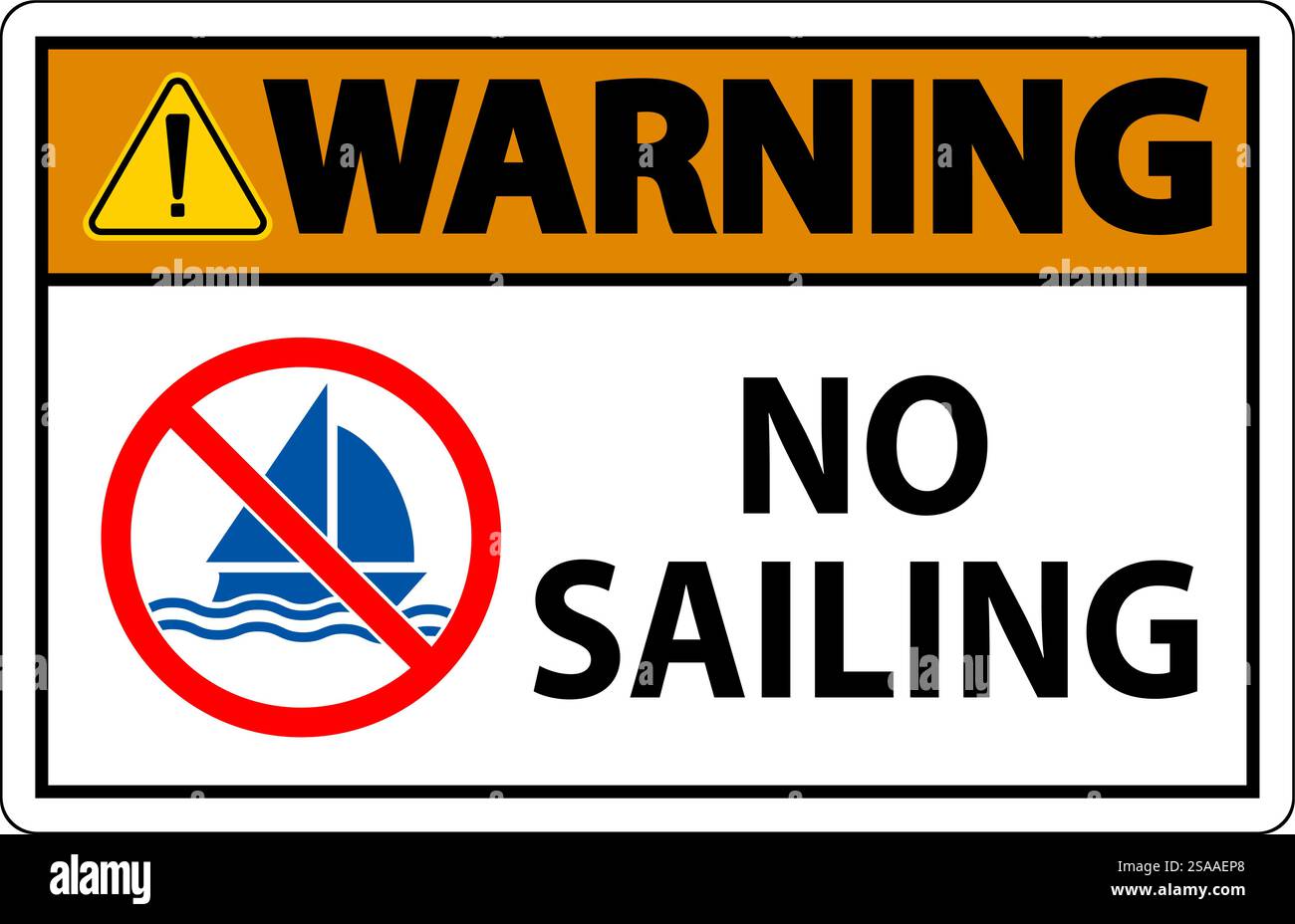 Water Safety Sign Attention, No Sailing Stock Vector Image & Art - Alamy