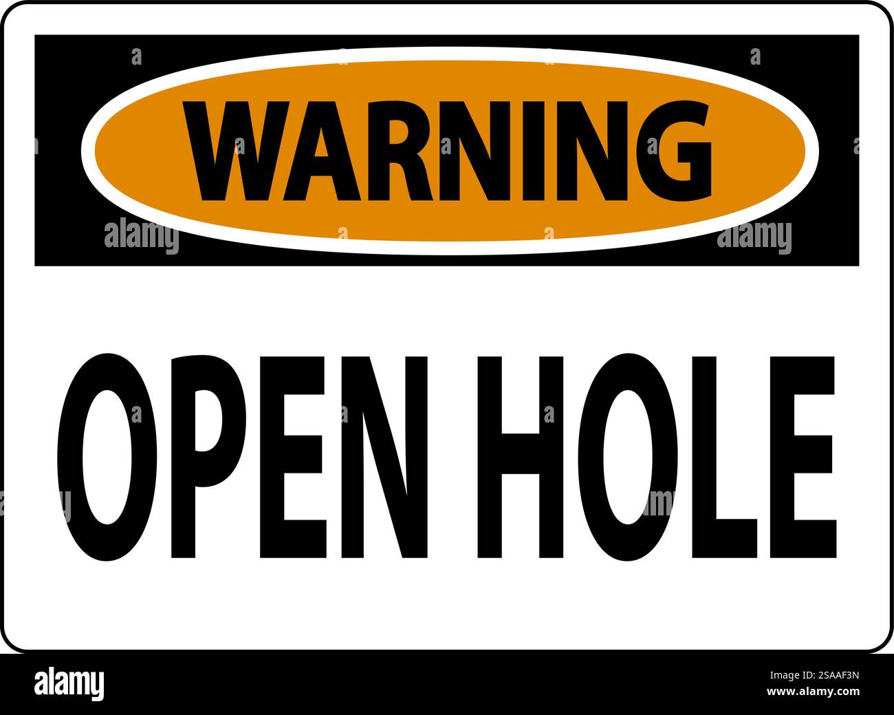 Warning Sign Open Holes Stock Vector Image & Art - Alamy