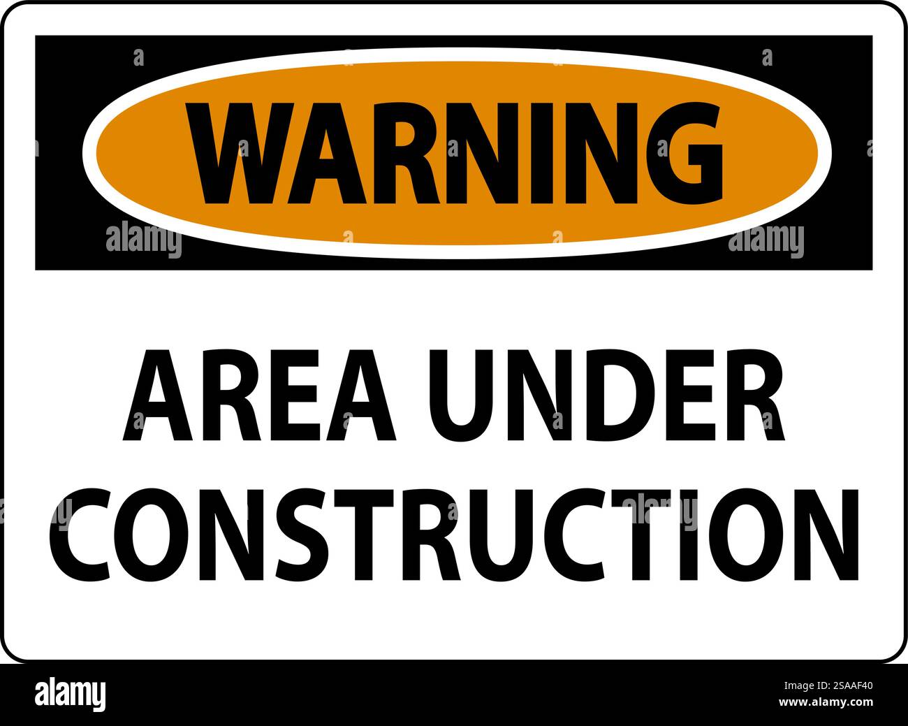 Warning Sign Area Under Construction Stock Vector Image & Art - Alamy