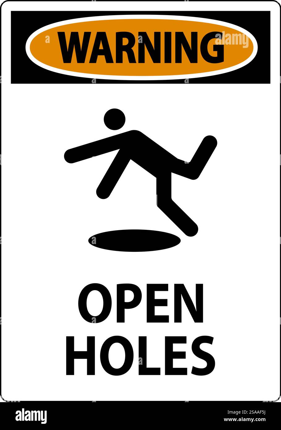 Warning Sign Open Holes Stock Vector Image & Art - Alamy