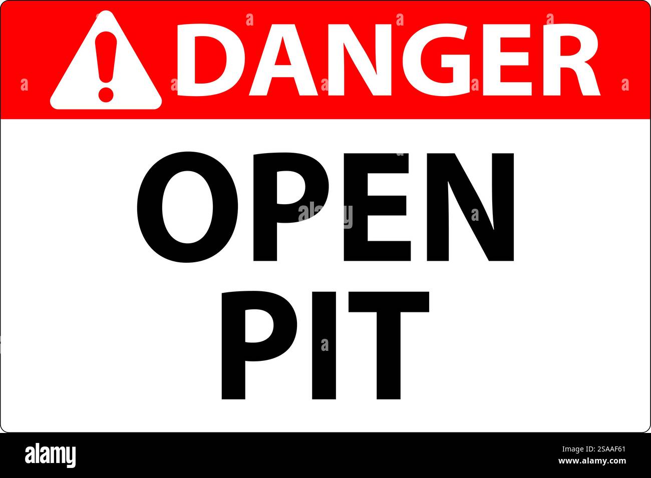 Danger Sign Open Pit Stock Vector Image & Art - Alamy