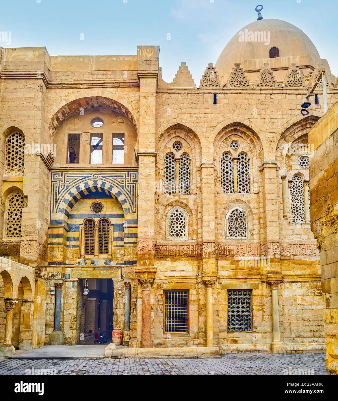 Qalawun complex with beautiful Arabic carvings and patterns, located in ...