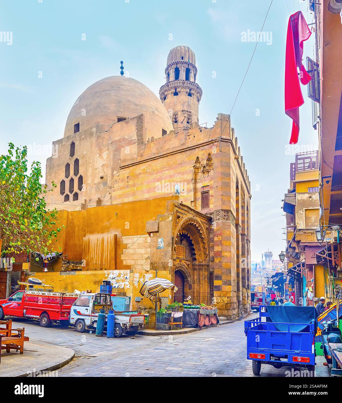 The medieval stone building of Khanqah of Baybars II, located at Sharia ...