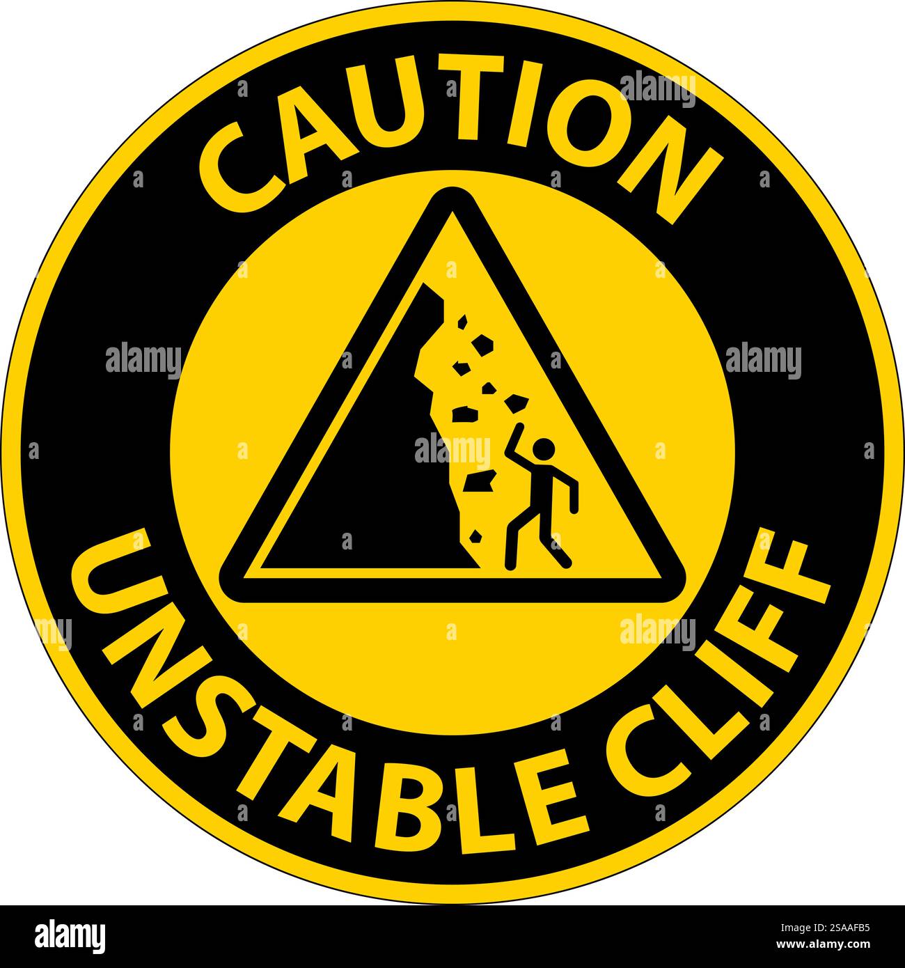 Water Safety Sign, Caution - Unstable Cliff Stock Vector Image & Art ...