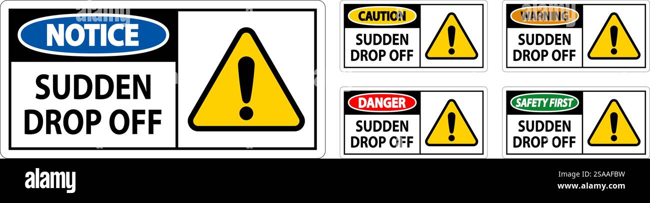 Danger Sign Sudden Drop Off Stock Vector Image & Art - Alamy
