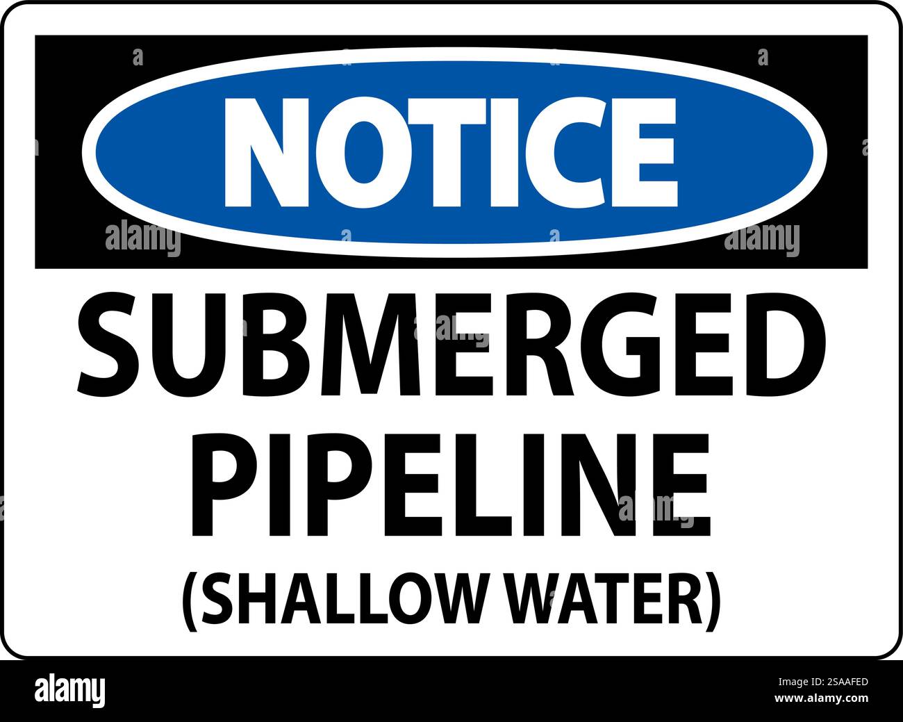 Notice Sign Submerged Pipeline (Shallow Water Stock Vector Image & Art ...