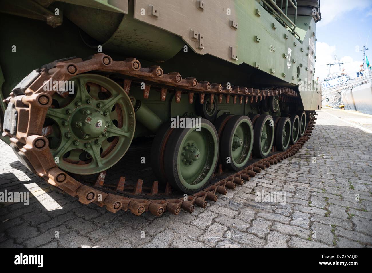 Salvador, Bahia, Brazil - January 26, 2025: View of a Navy tank on ...