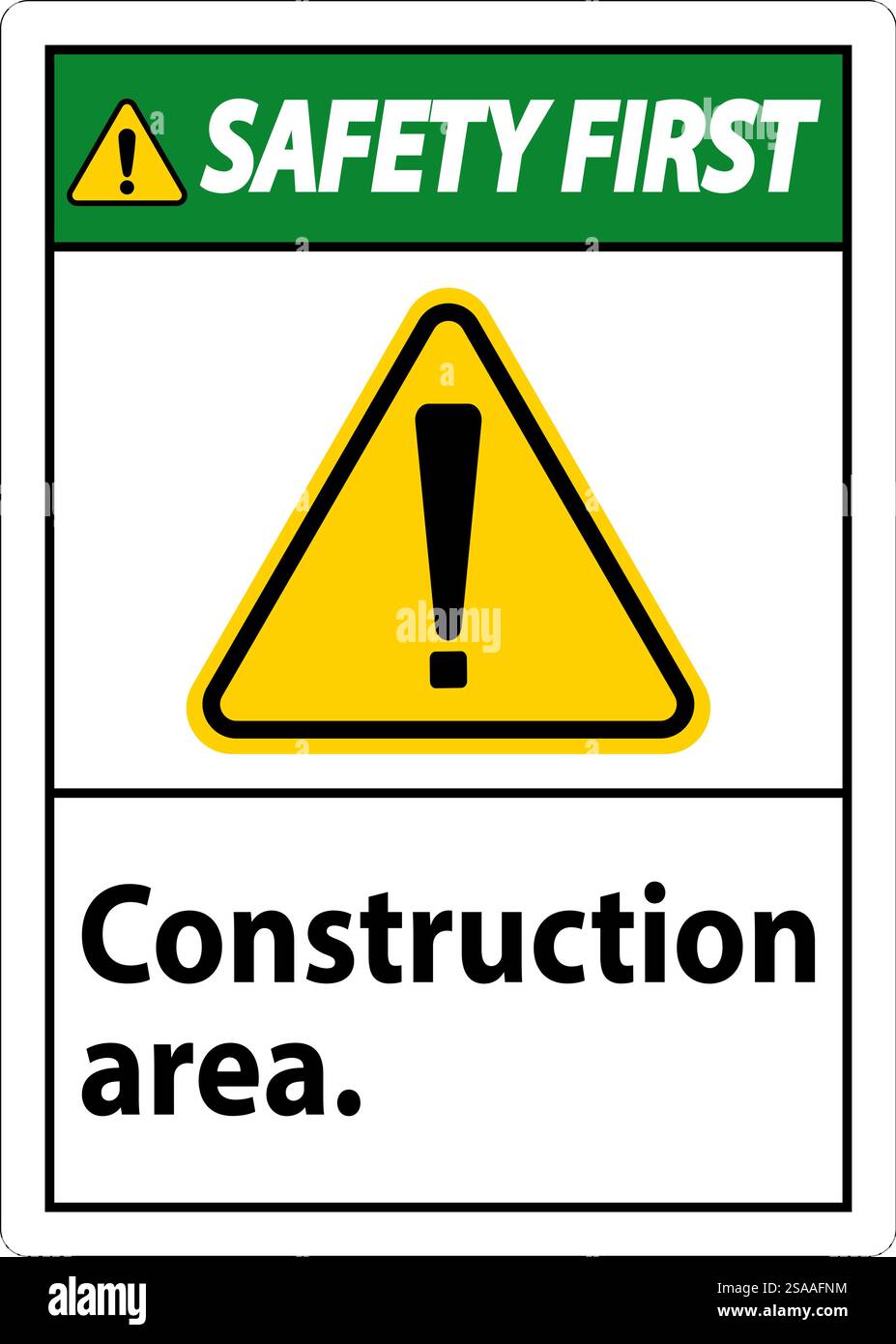 Safety First Sign Construction Area Stock Vector Image & Art - Alamy