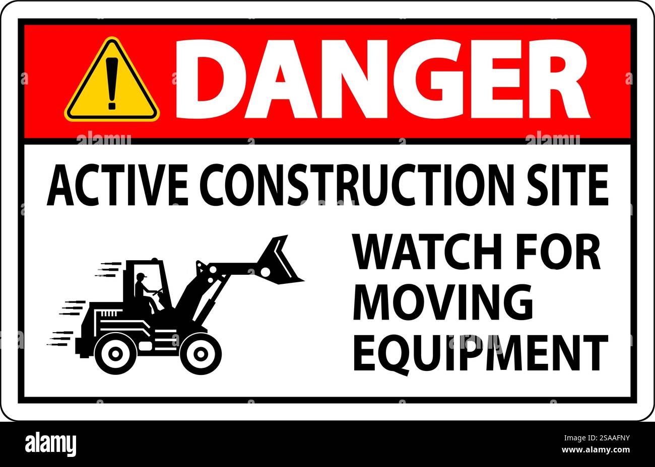 Construction Area Sign Danger - Active Construction Site, Watch For ...