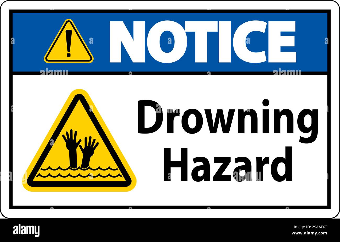 Beach Safety Sign Notice - Drowning Hazard Stock Vector Image & Art - Alamy