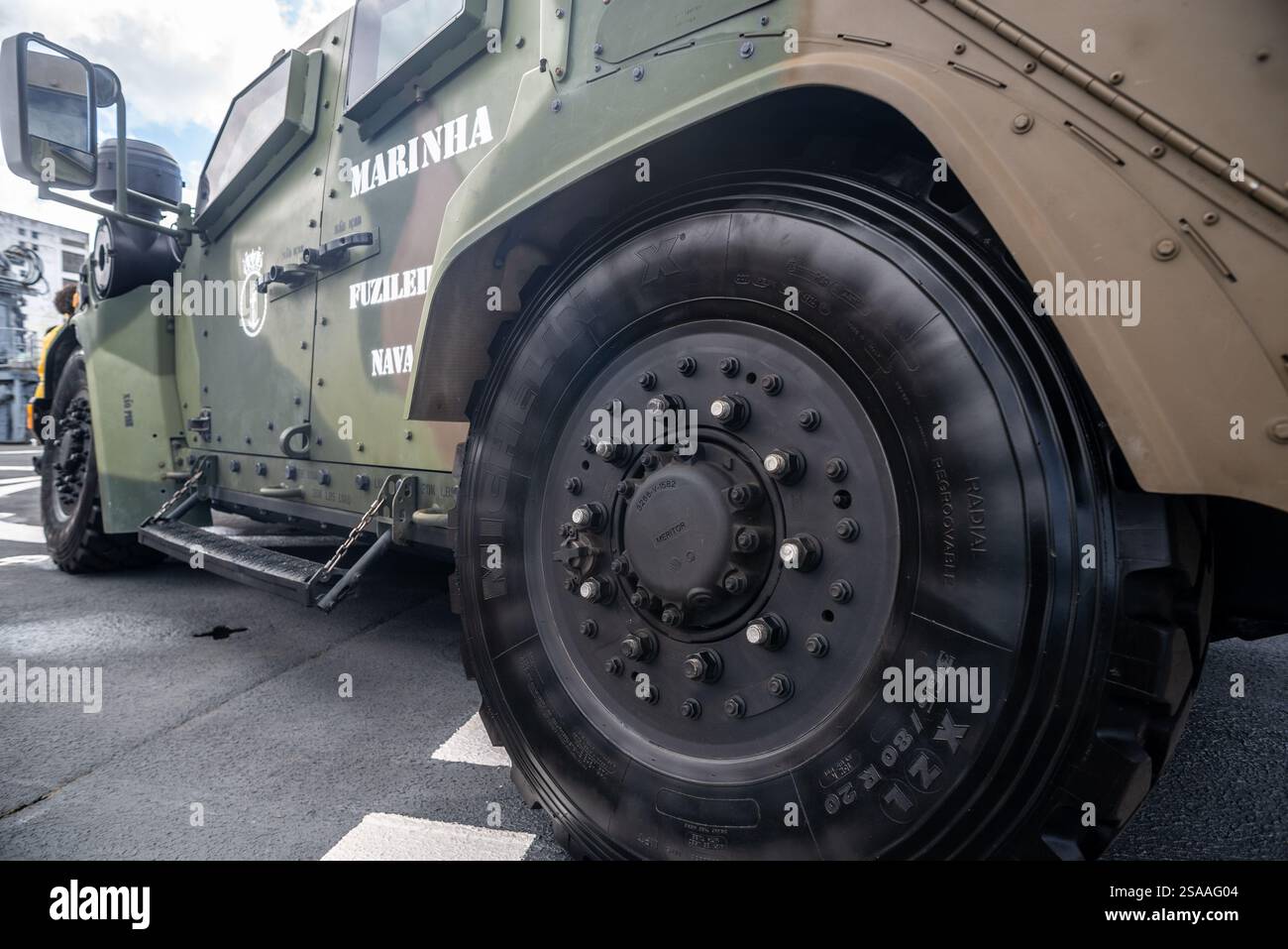 Salvador, Bahia, Brazil - January 26, 2025: View of a Navy tank on ...
