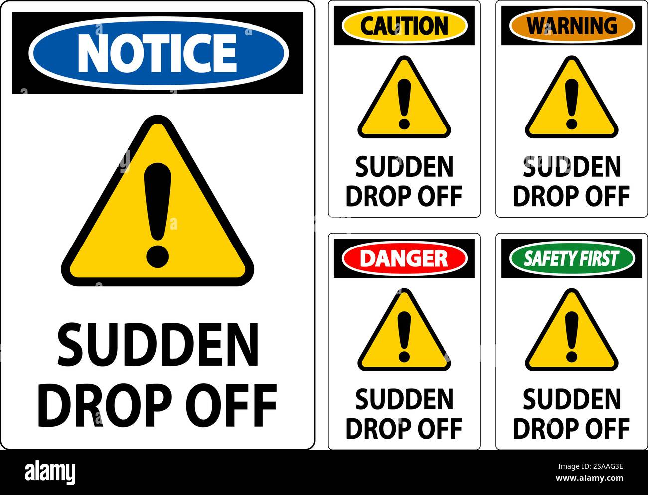 Danger Sign Sudden Drop Off Stock Vector Image & Art - Alamy