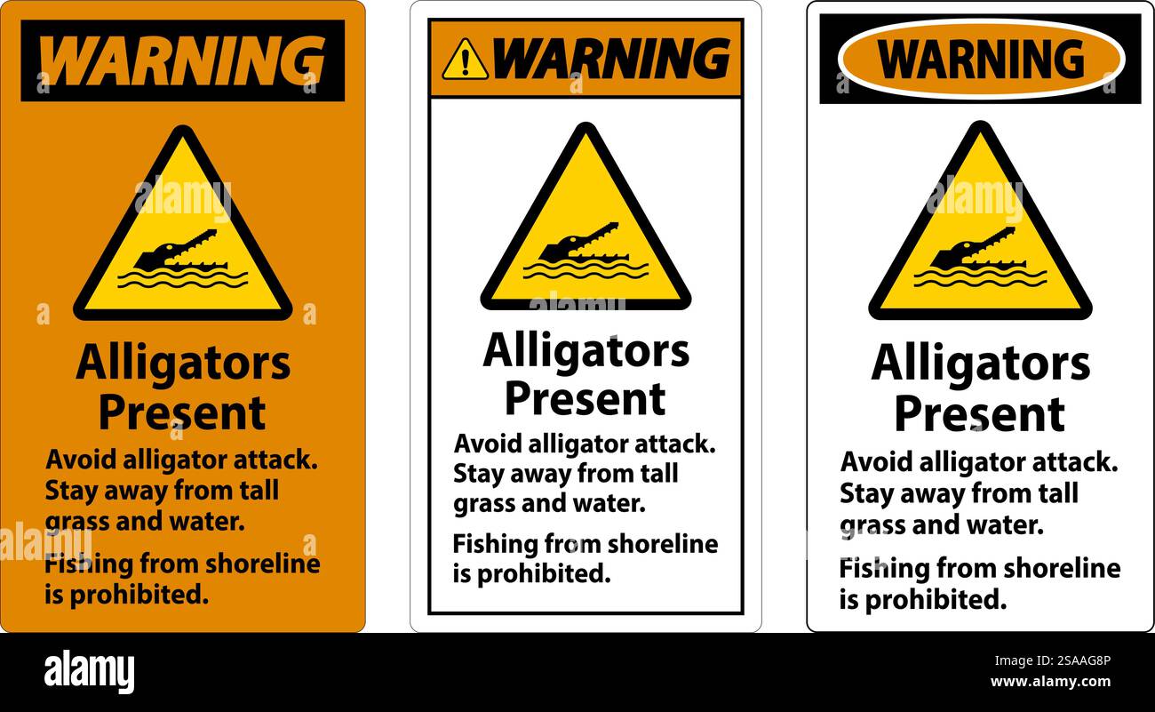 Alligator Warning Sign, Danger - Alligators Present, Avoid Alligator ...