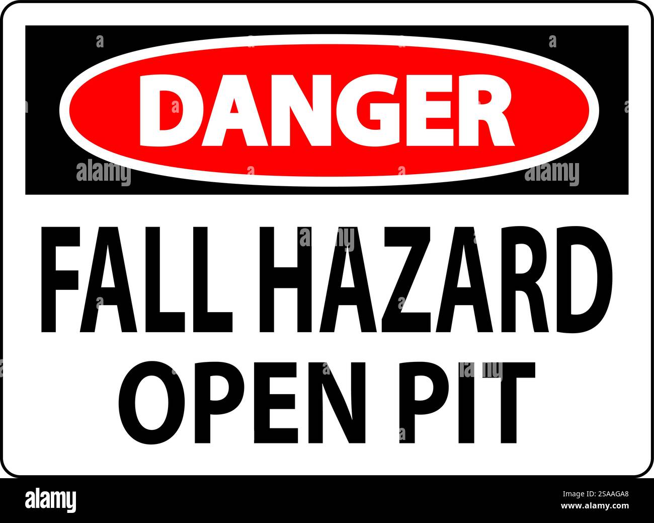 Danger Sign Fall Hazard - Open Pit Stock Vector Image & Art - Alamy