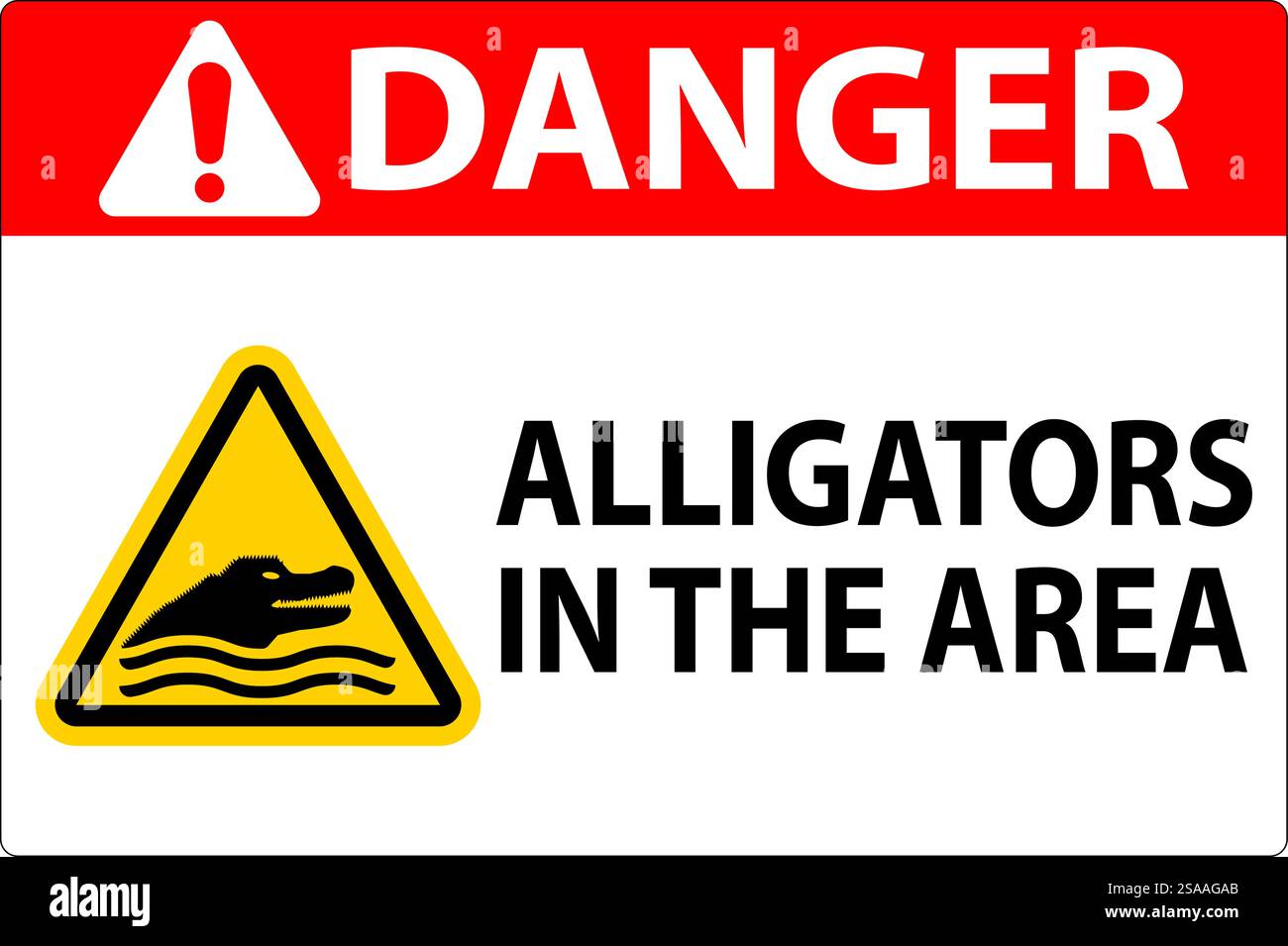 Danger Alligators In The Area Sign Stock Vector Image & Art - Alamy