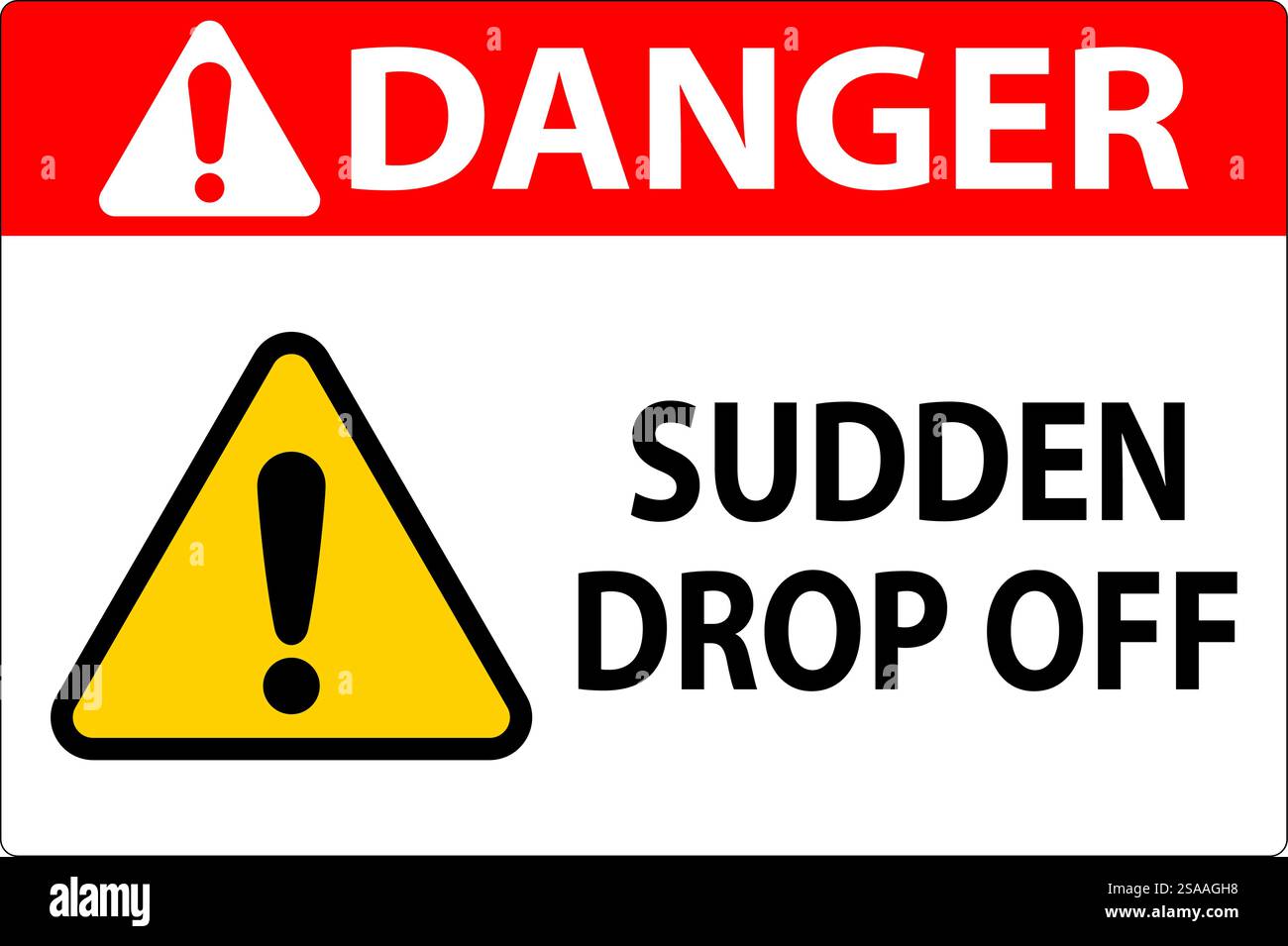 Danger Sign Sudden Drop Off Stock Vector Image & Art - Alamy