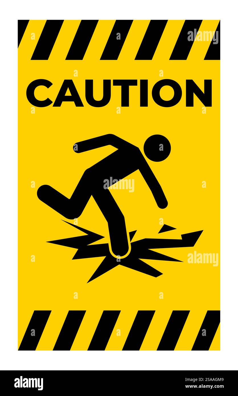 Caution sign on floor Stock Vector Images - Alamy