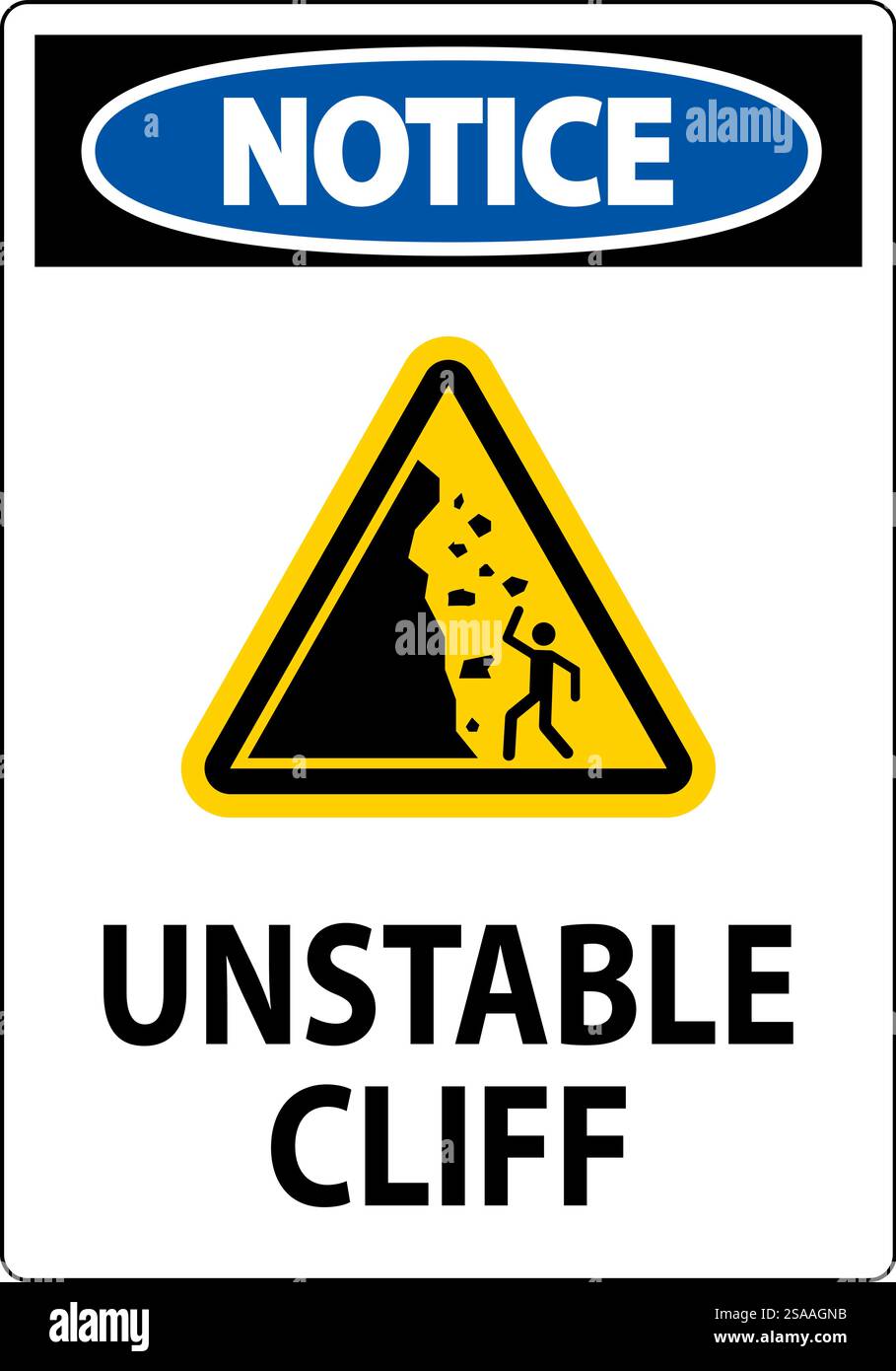 Water Safety Sign, Notice - Unstable Cliff Stock Vector Image & Art - Alamy