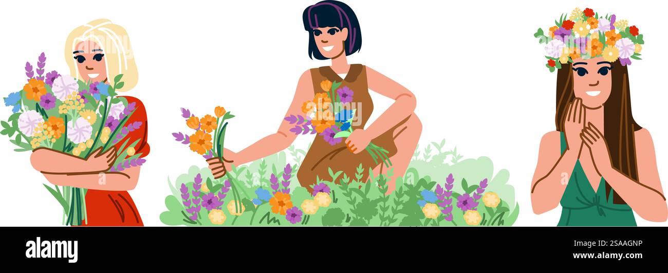 spirit wildflower woman vector. bohemian empowerment, strength grace ...