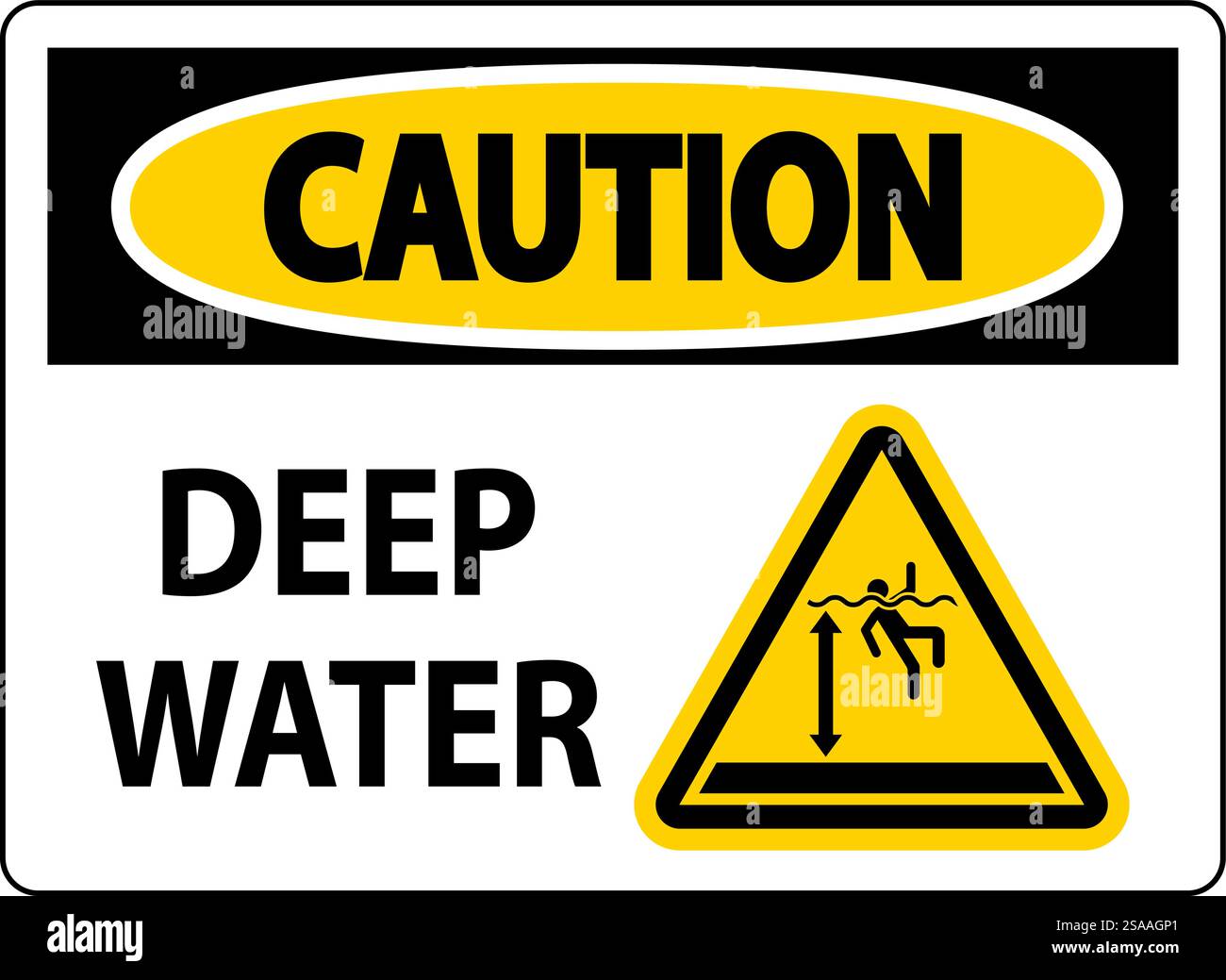 Caution Sign Deep Water Stock Vector Image & Art - Alamy