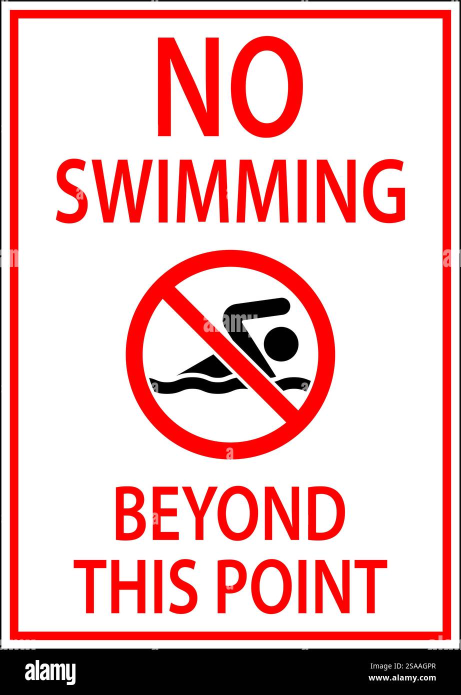 No Swimming Sign No Swimming, Beyond This Point Stock Vector Image ...