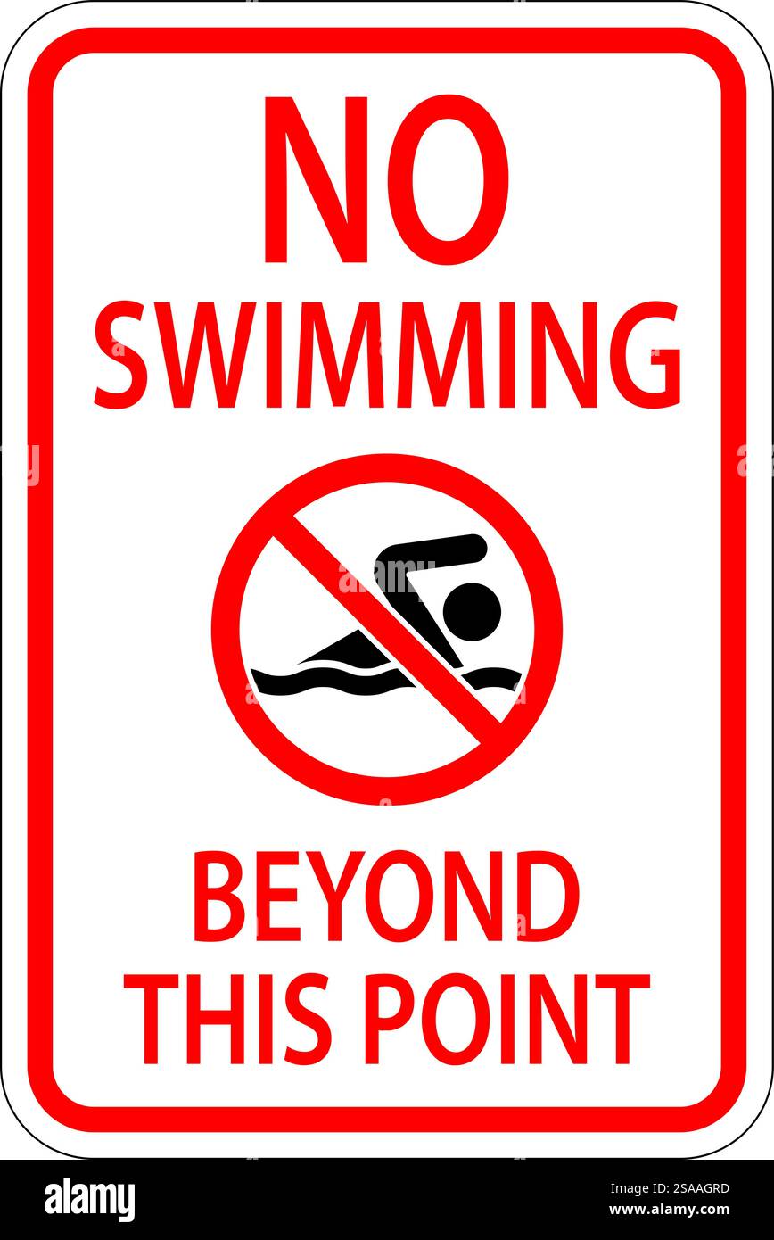 No Swimming Sign No Swimming, Beyond This Point Stock Vector Image ...