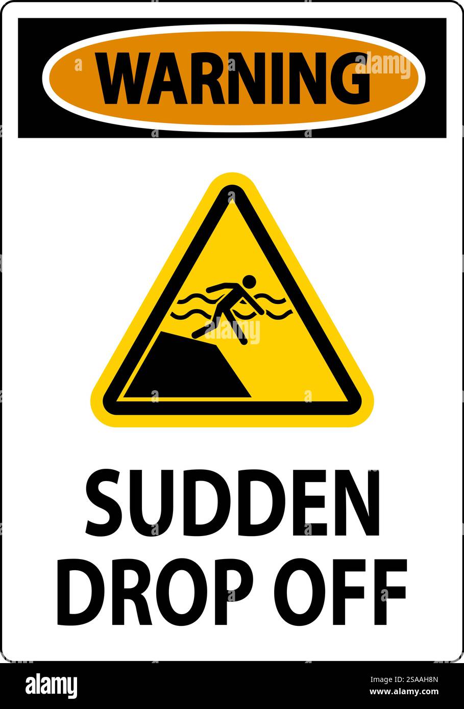 Warning Sign Sudden Drop Off Stock Vector Image & Art - Alamy