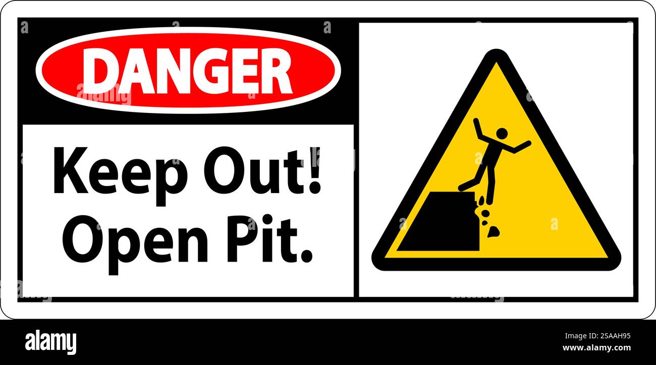 Danger Sign Keep Out Open Pit Stock Vector Image & Art - Alamy