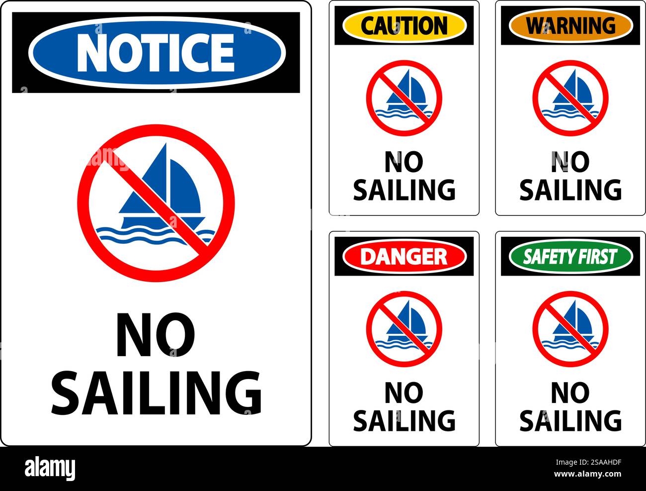 Water Safety Sign Attention, No Sailing Stock Vector Image & Art - Alamy