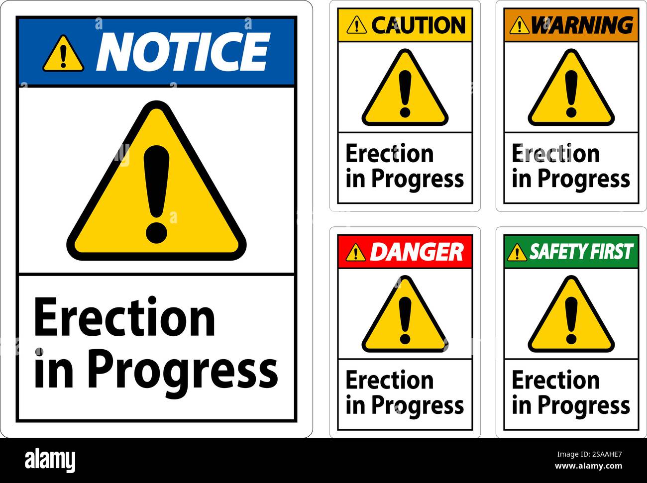 Danger Sign Erection In Progress Stock Vector Image & Art - Alamy