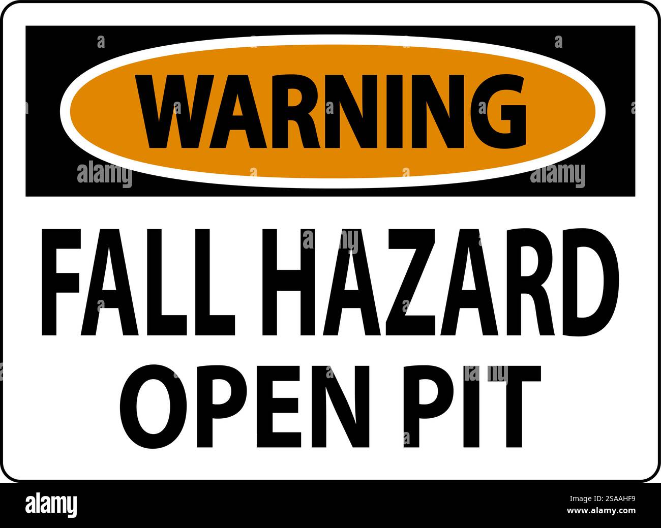 Warning Sign Fall Hazard - Open Pit Stock Vector Image & Art - Alamy