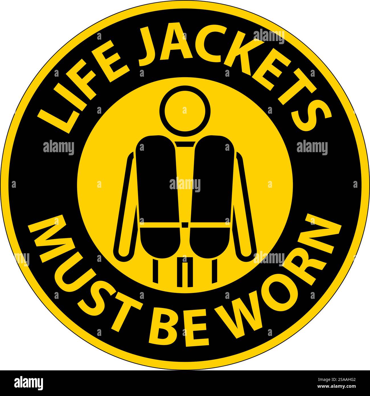 Water Safety Sign Caution, Life Jackets Must Be Worn Stock Vector Image ...