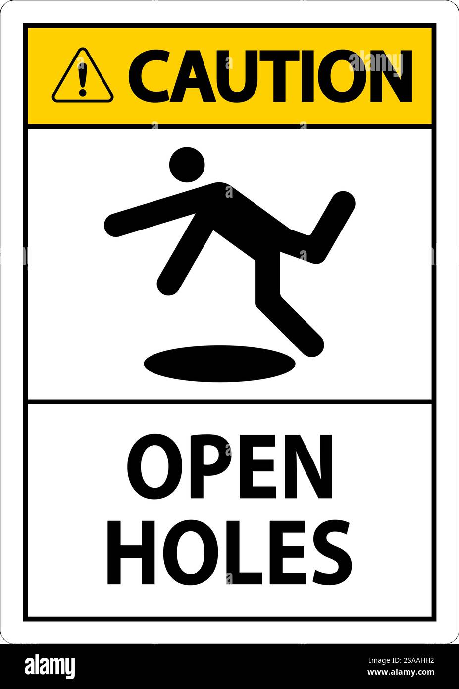 Caution Sign Open Holes Stock Vector Image & Art - Alamy